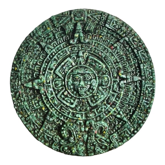 Unbranded | Wall Decor | Vintage Aztec Solar Sun Inlay Stones Calendar ...